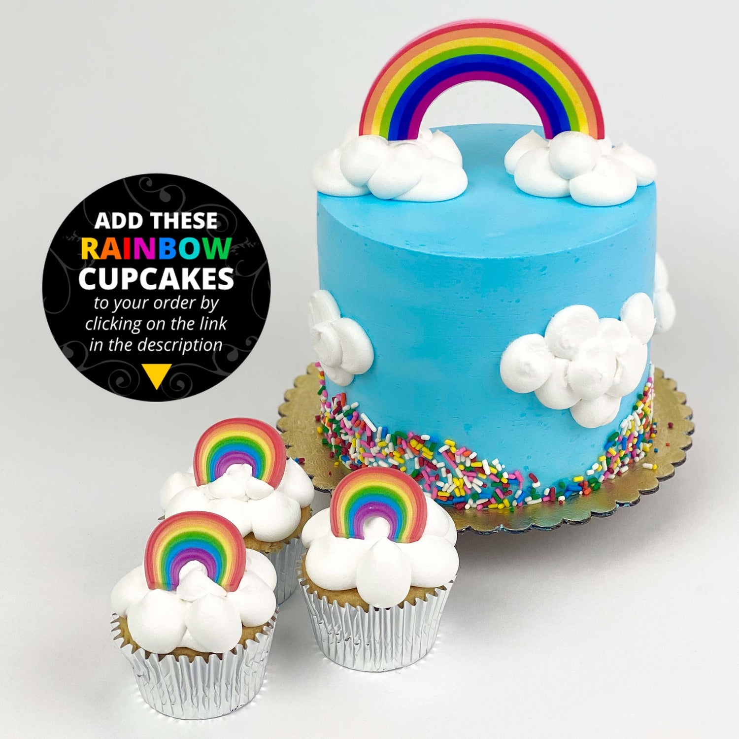 Rainbow and Clouds Cake